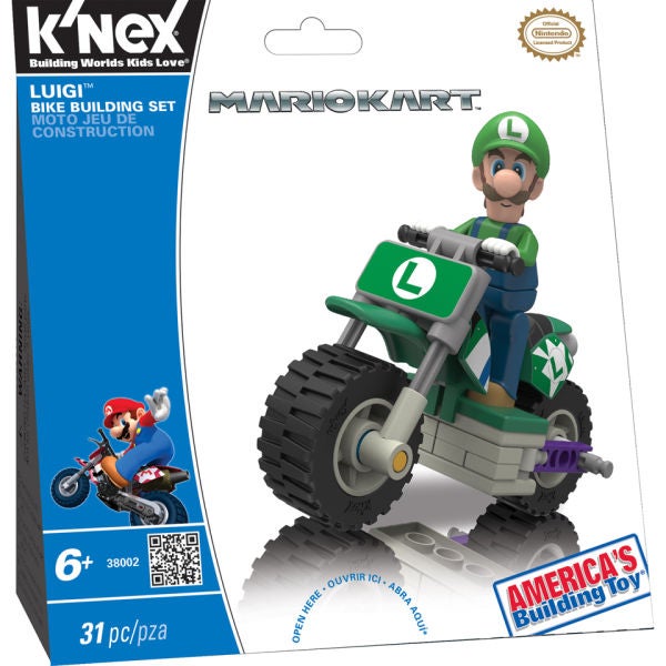 K'NEX Mario Kart: Luigi Bike Building Set (38002) Toys | Zavvi