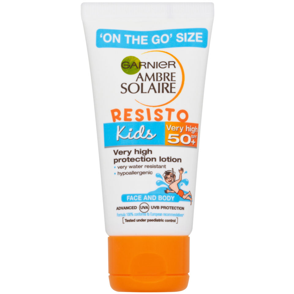 Garnier Ambre Solaire Kids Sensitive Sun Cream SPF 50+ 50ml Travel Size ...