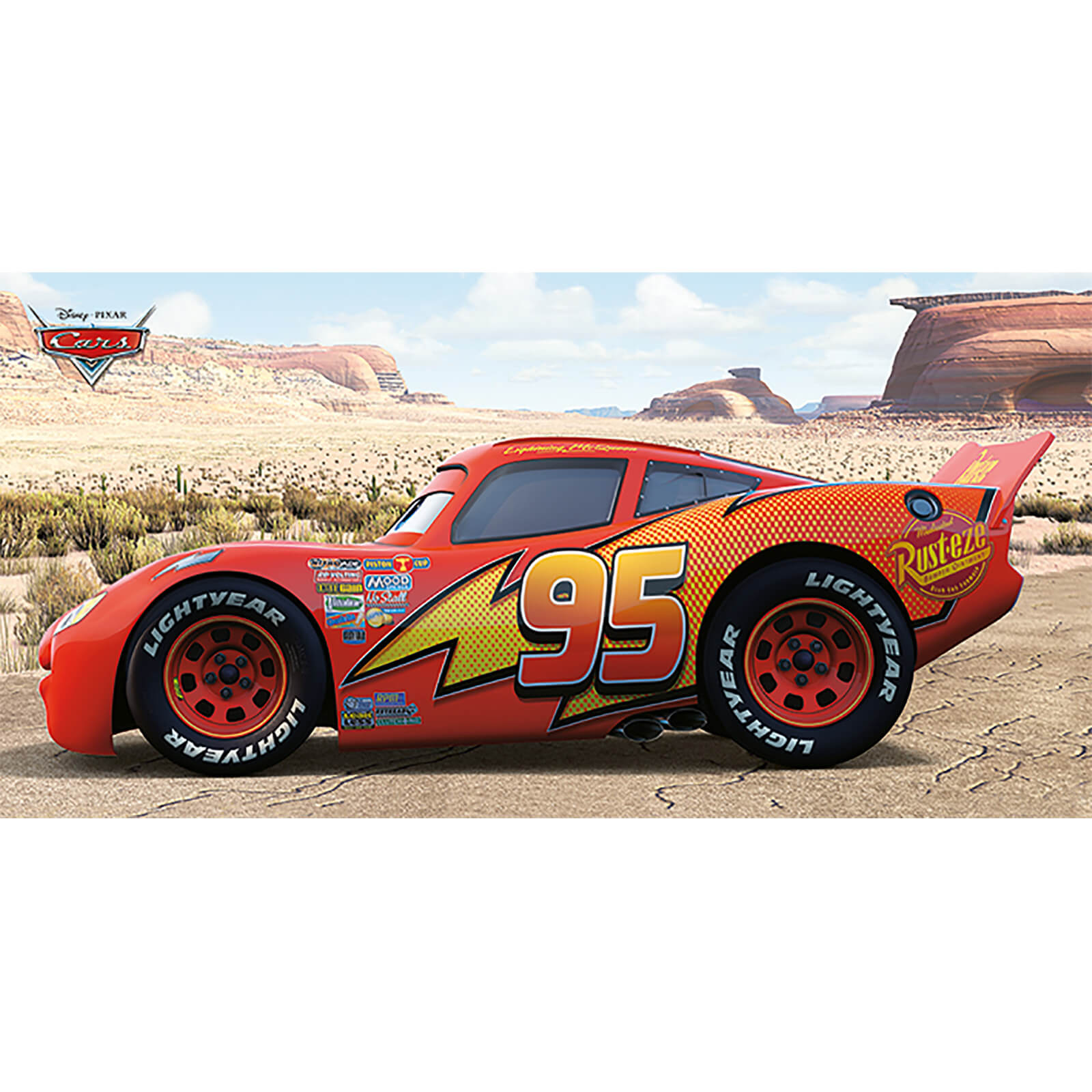 Cars (Lightning McQueen Sideshot) 50 x 100cm Canvas - IWOOT UK