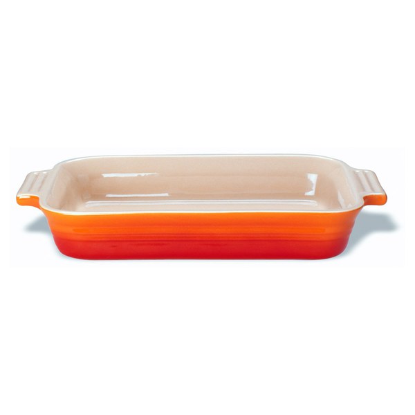 Le Creuset Stoneware Shallow Rectangular Dish - 26cm - Volcanic | IWOOT