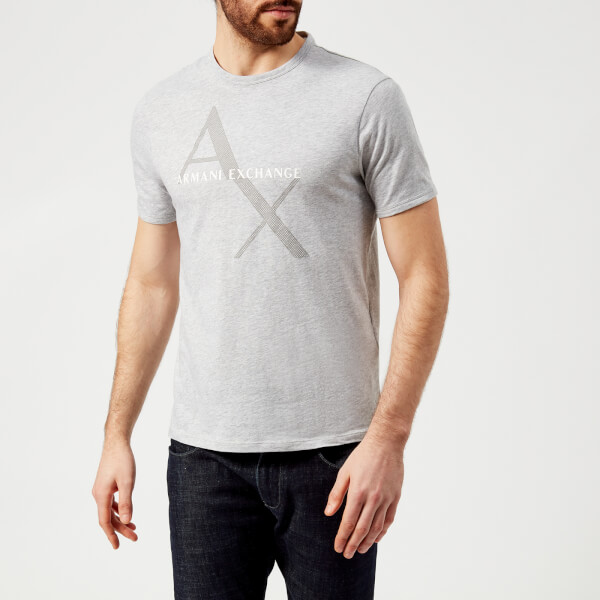 Armani Exchange Men's Ax Logo Reg Fit T-Shirt - Grey Clothing | TheHut.com