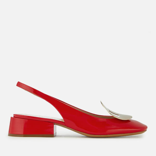 Mulberry Women's Block Heeled Sling Back Shoes - Red - Free UK Delivery ...