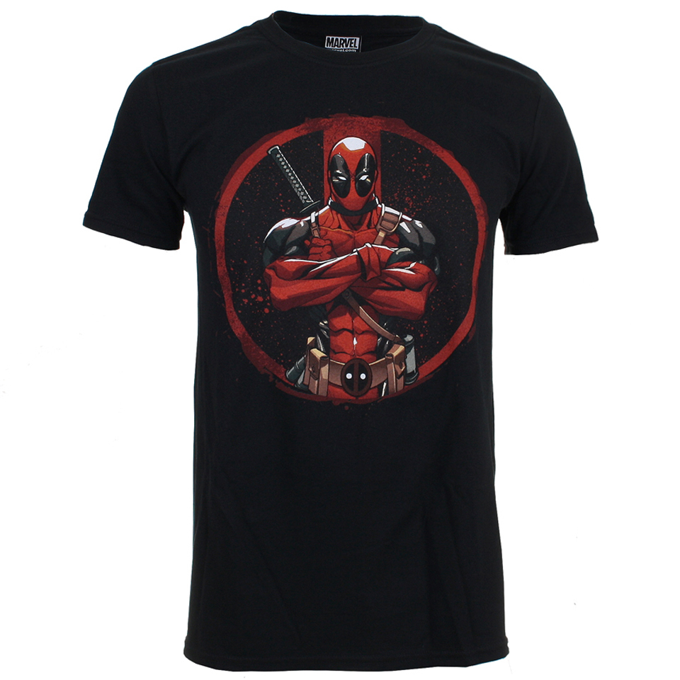 Marvel Men's Deadpool Marvel Deadpool T-Shirt - Black Merchandise ...
