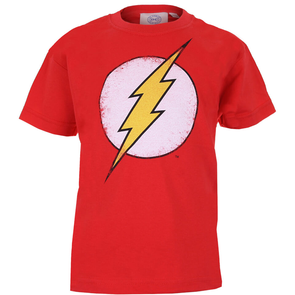 DC Comics Boys' The Flash Distress Logo T-Shirt - Red Merchandise ...