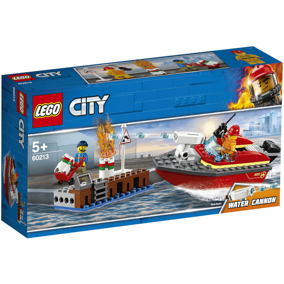 LEGO City: Dock Side Fire Boat Bath Toy with Firemen (60213) Toys ...